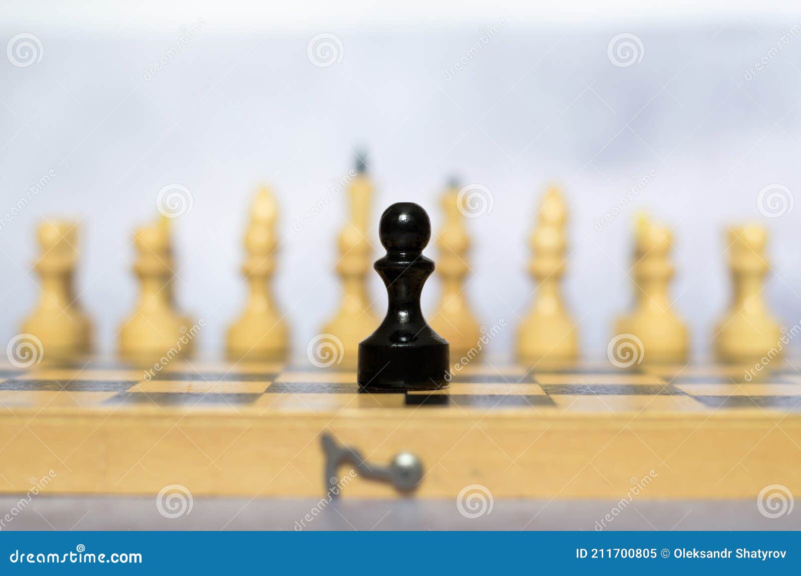 Chess Pieces on a Chessboard Side View Stock Image - Image of ...