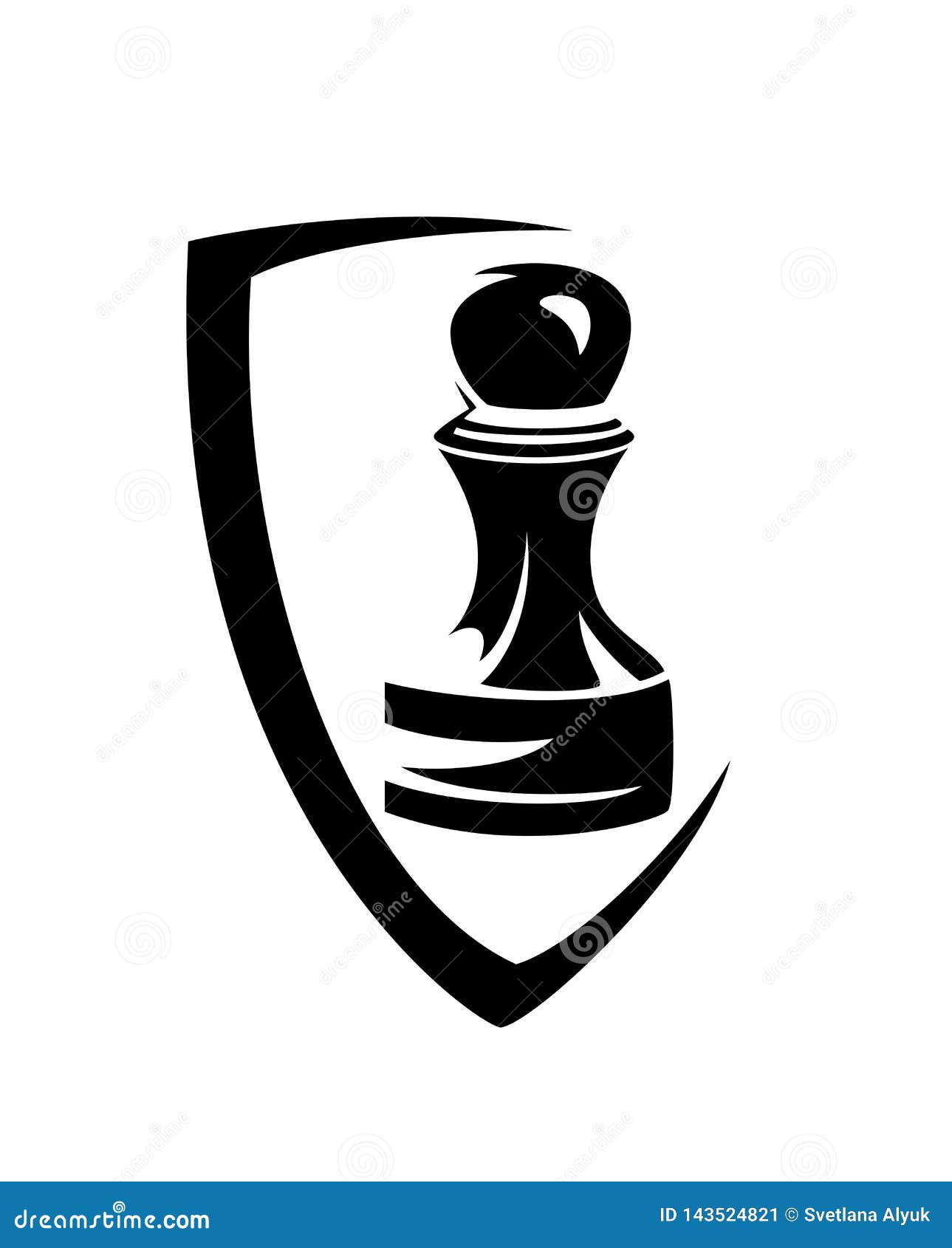 Shield Chess Logo Design Vector Illustration, Creative Chess Logo ...