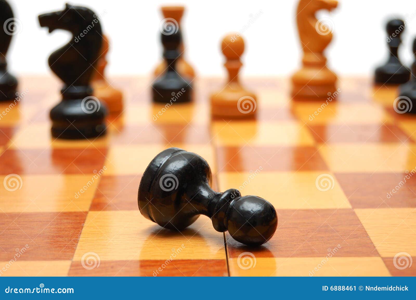 Black Pawn Standing Between Chess Piece - Top View Royalty-Free Stock ...