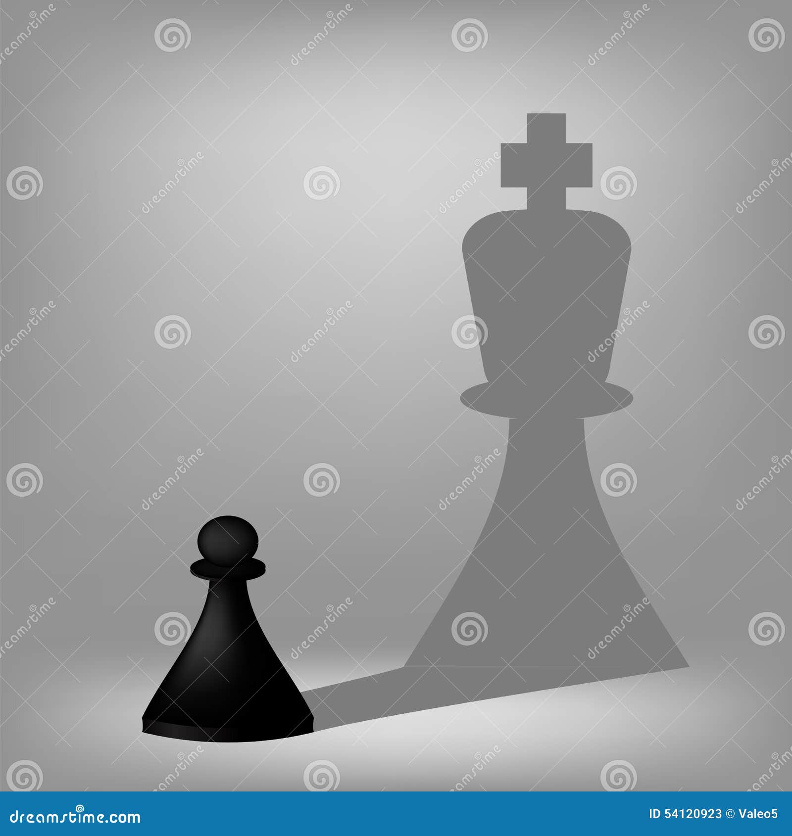 Black Pawn with King Shadow Stock Vector - Illustration of ideas, dark ...