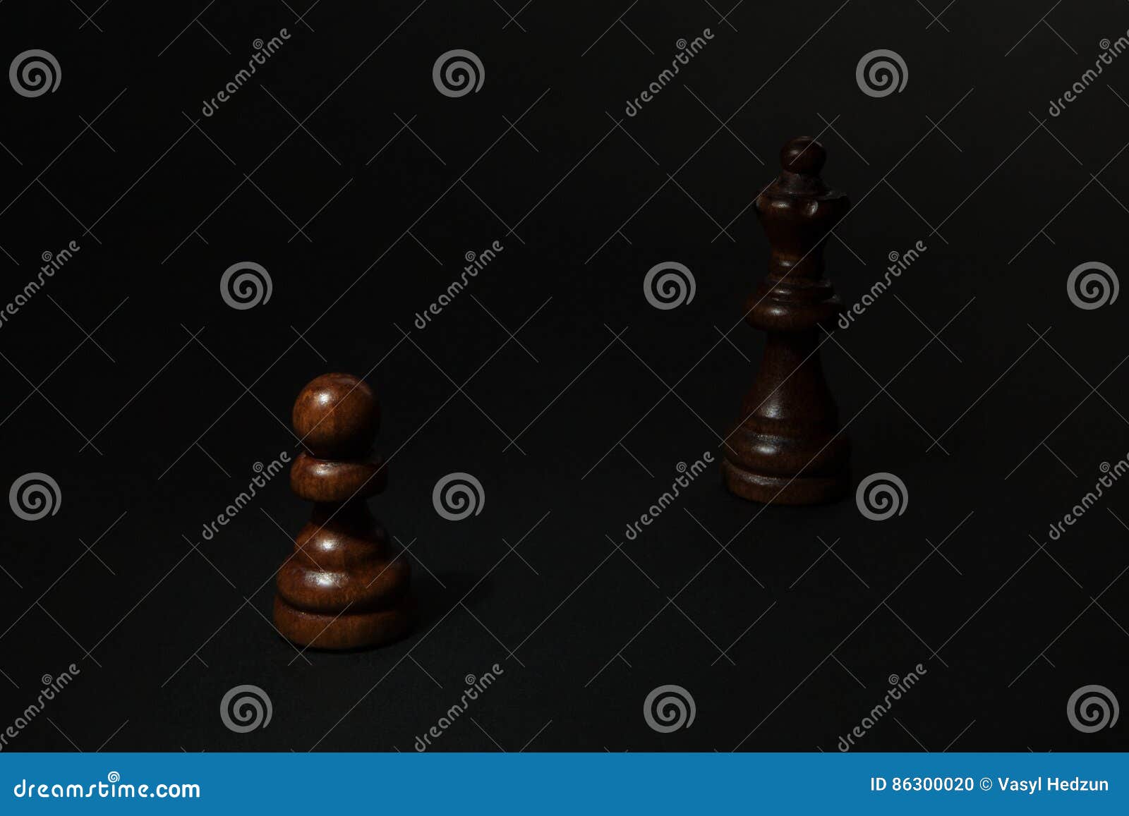 Black Pawn Standing Between Chess Piece - Top View Royalty-Free Stock ...