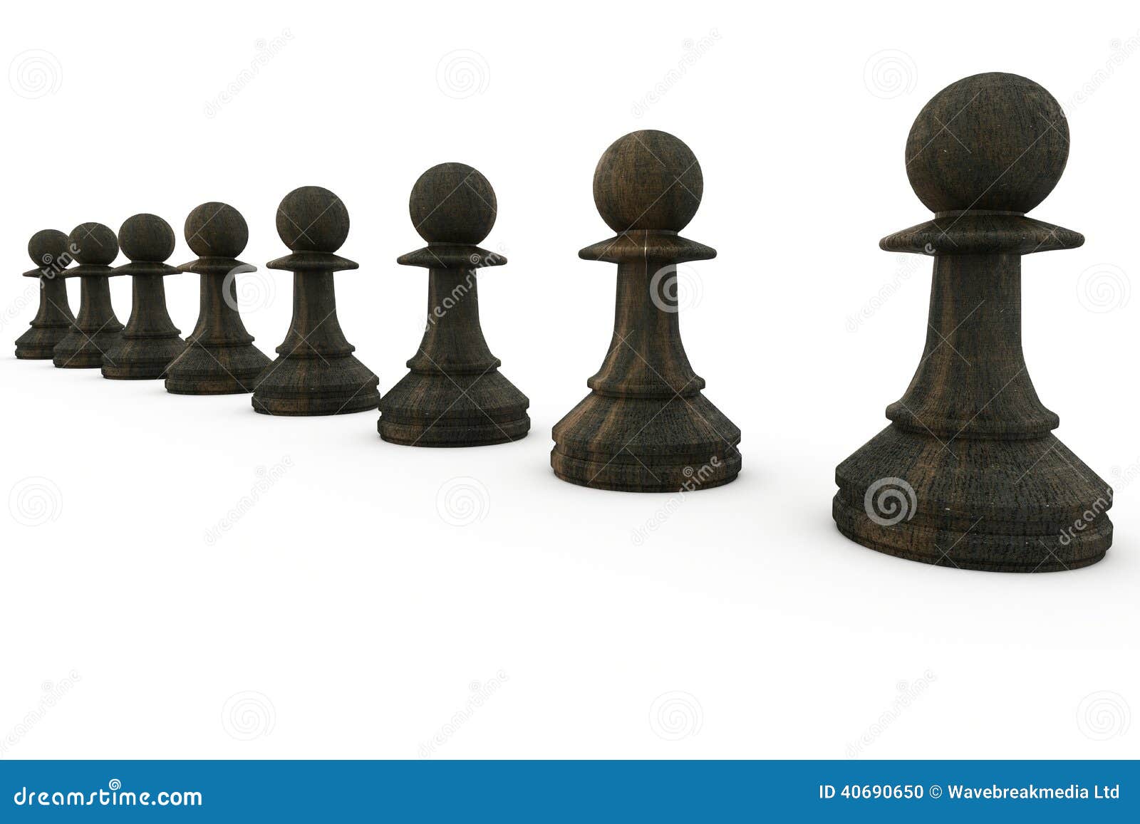 Black pawns in a row stock illustration. Illustration of pawn - 40690650