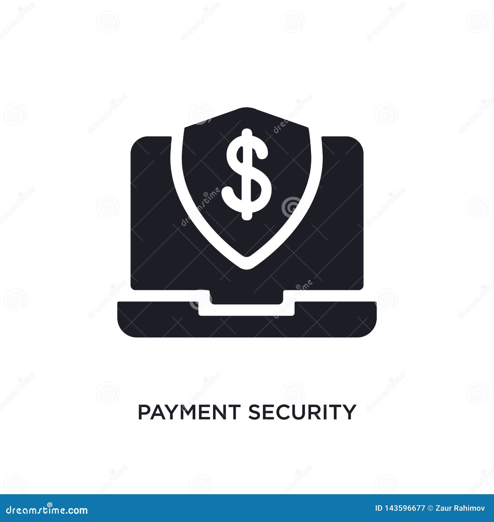 Black Payment Security Isolated Vector Icon. Simple Element Illustration from E-commerce and ...