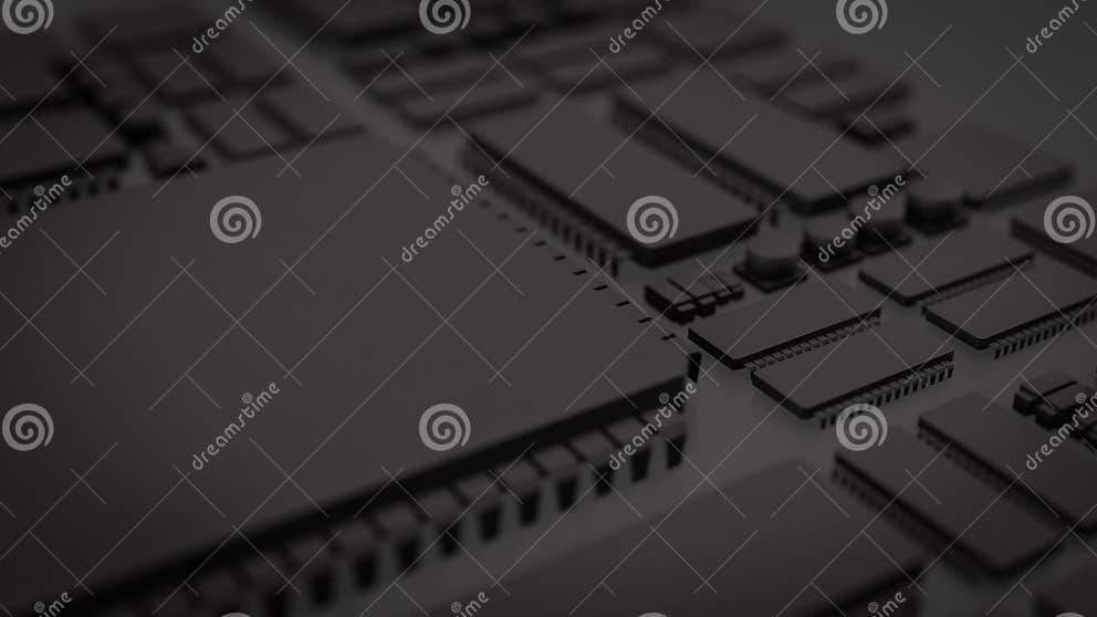 The Black PCB Board for it To Technology Concept 3d Rendering Stock ...