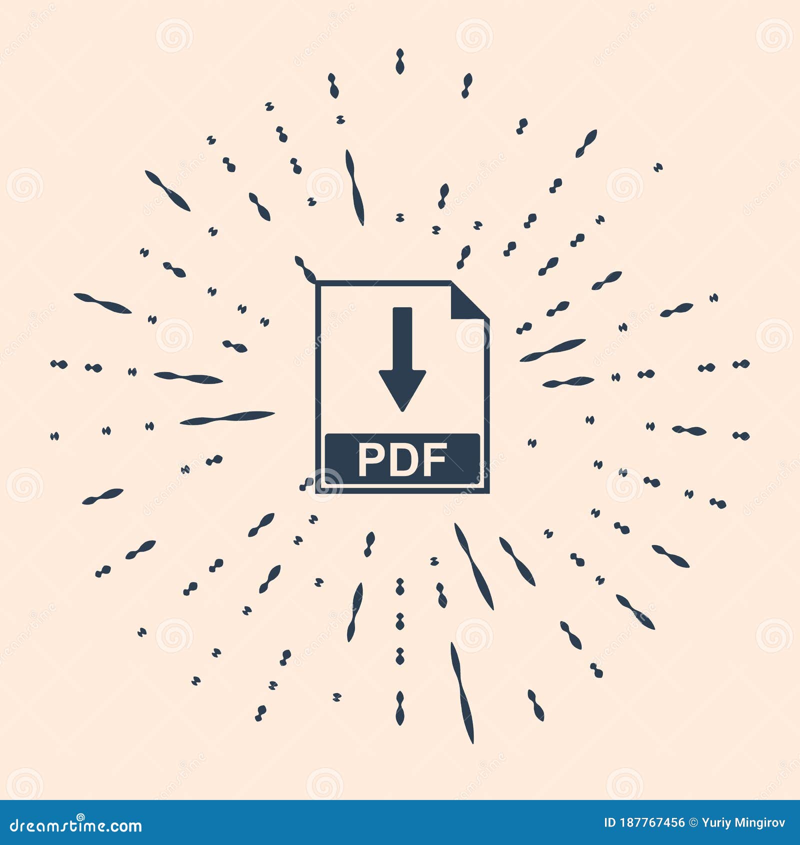 Black PDF File Document Icon Isolated on Beige Background. Download PDF ...