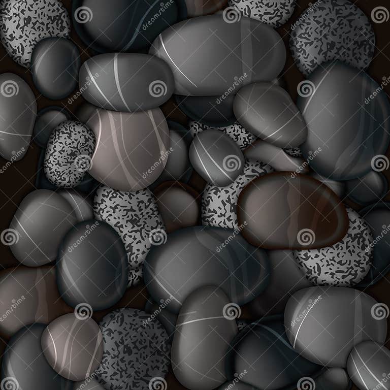 Black Pebble Stones Background Stock Vector - Illustration of ...