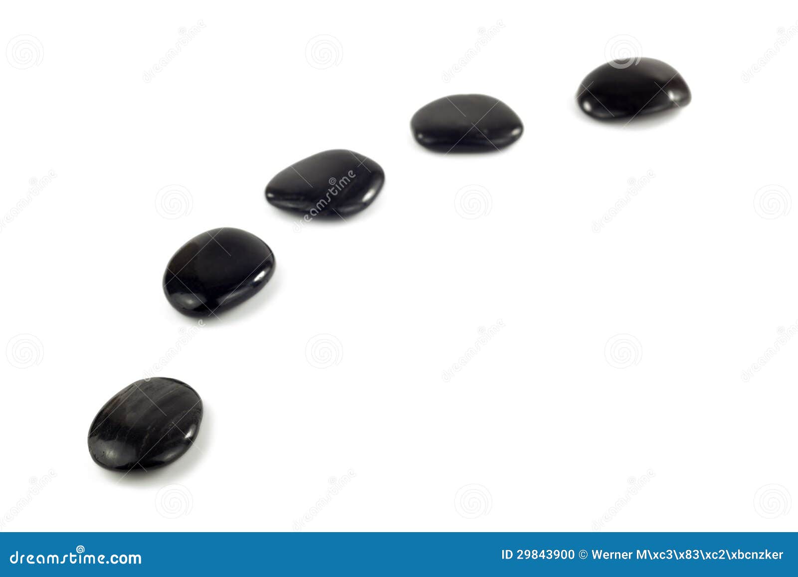 Black Pebbles in a Curved Line Stock Photo - Image of studioshot ...