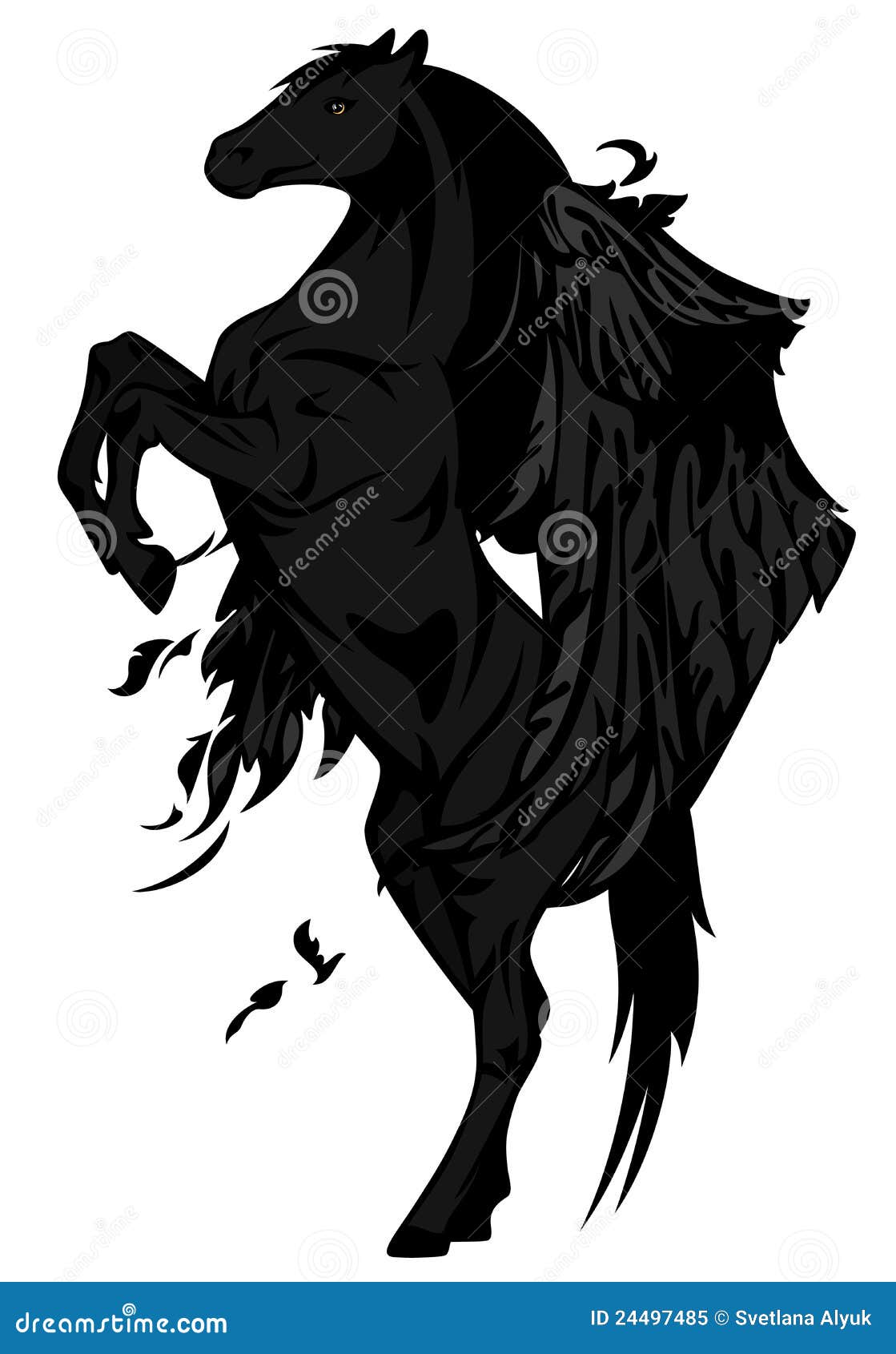 Black Pegasus Drawing