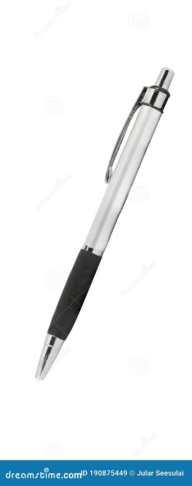 Black Pen Isolated with Copy Space on White Background. Stock Image ...