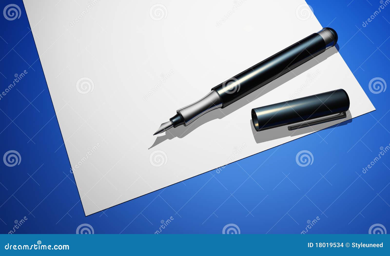 Black Pen on Paper - Blue Ground 04 Stock Illustration - Illustration ...
