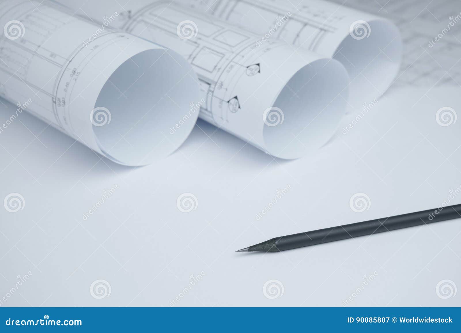 Black Pencil on Architectural Drawing Paper and Rolls for Construction ...