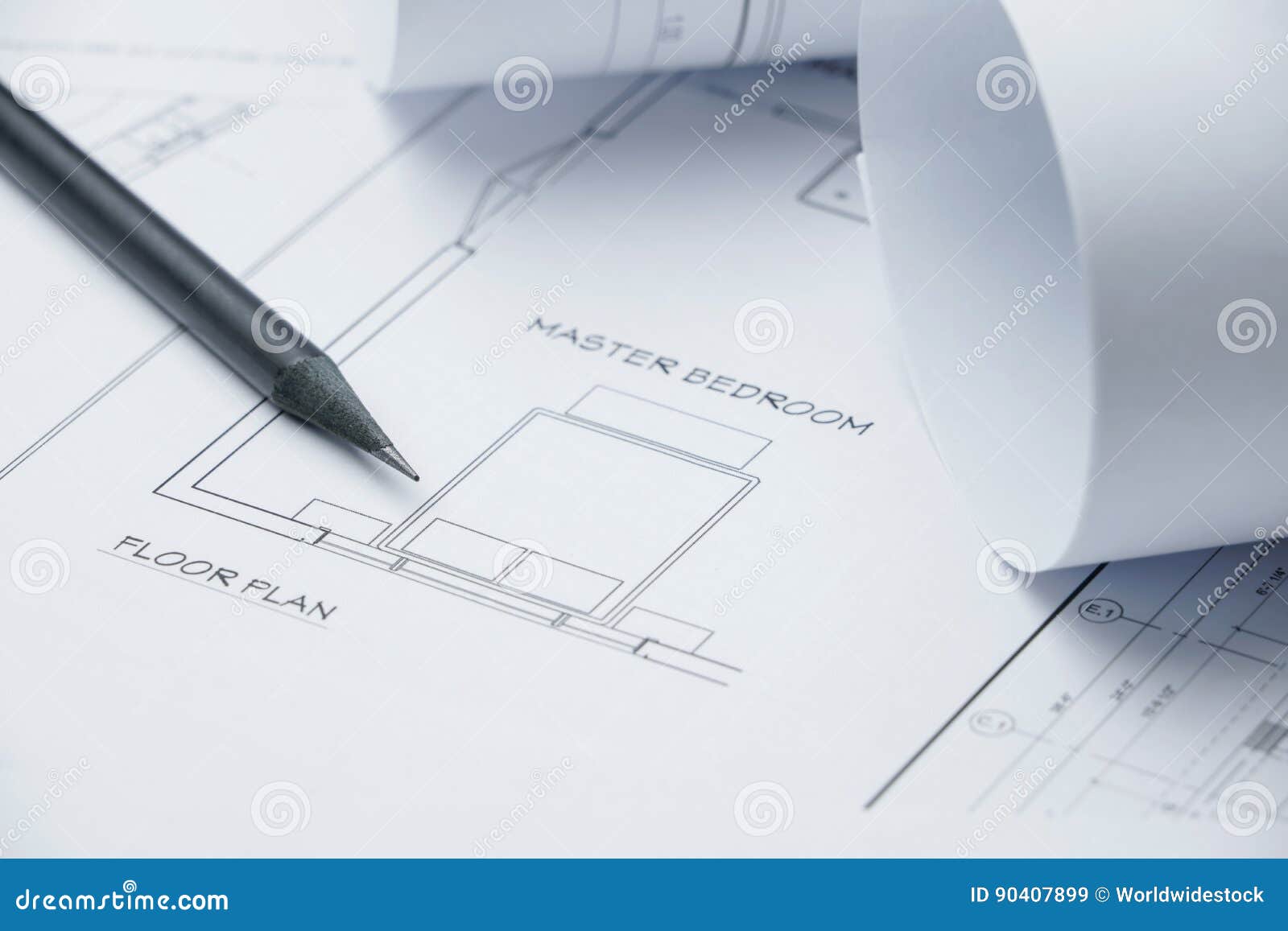 Black Pencil on Architectural Drawing Paper and Rolls for Construction ...