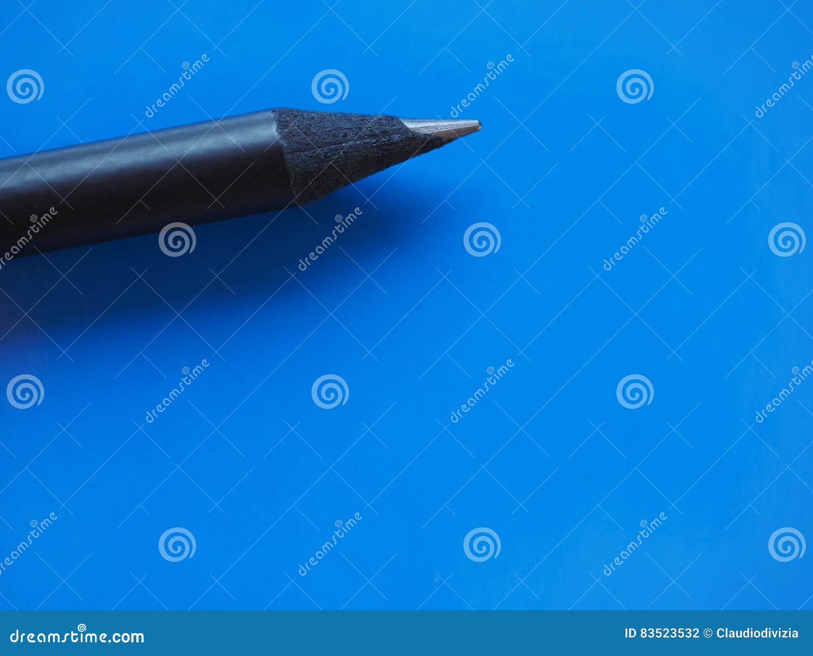 Black Pencil Over Blue with Copy Space Stock Photo - Image of copy ...