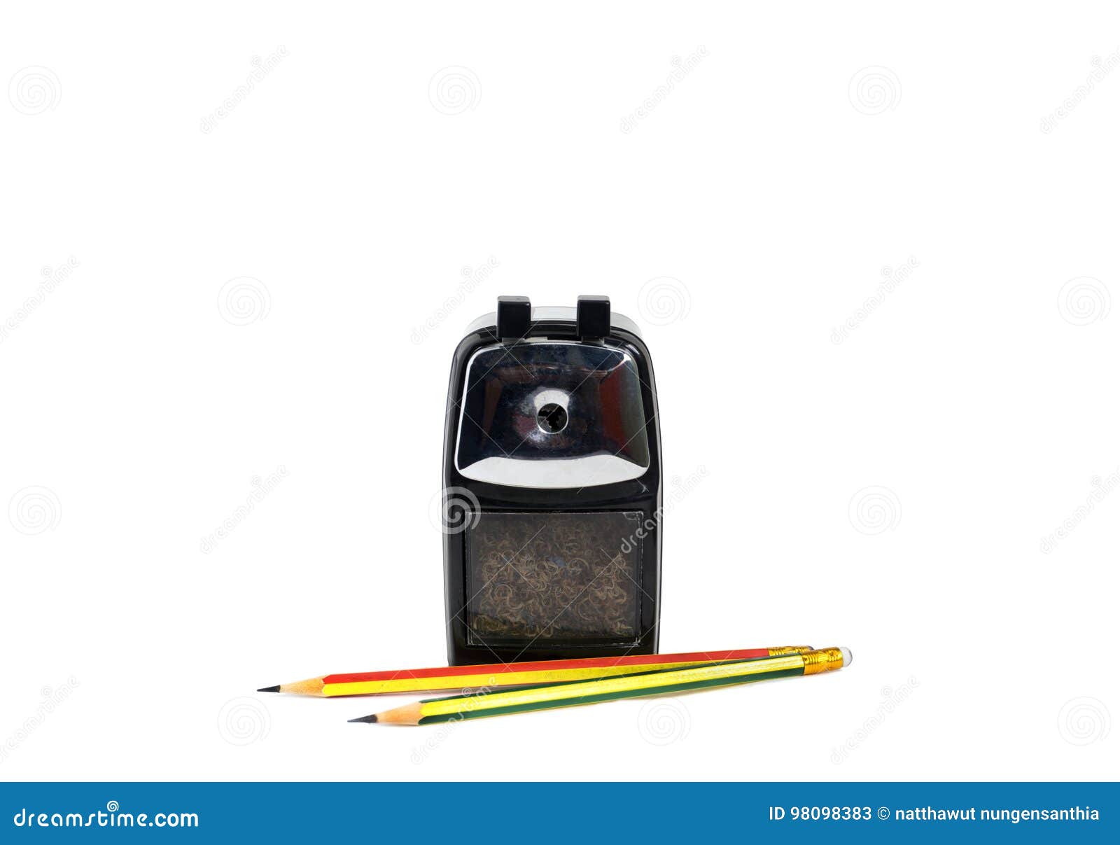 Black Pencil Sharpener Machine on White Background,front View Stock ...