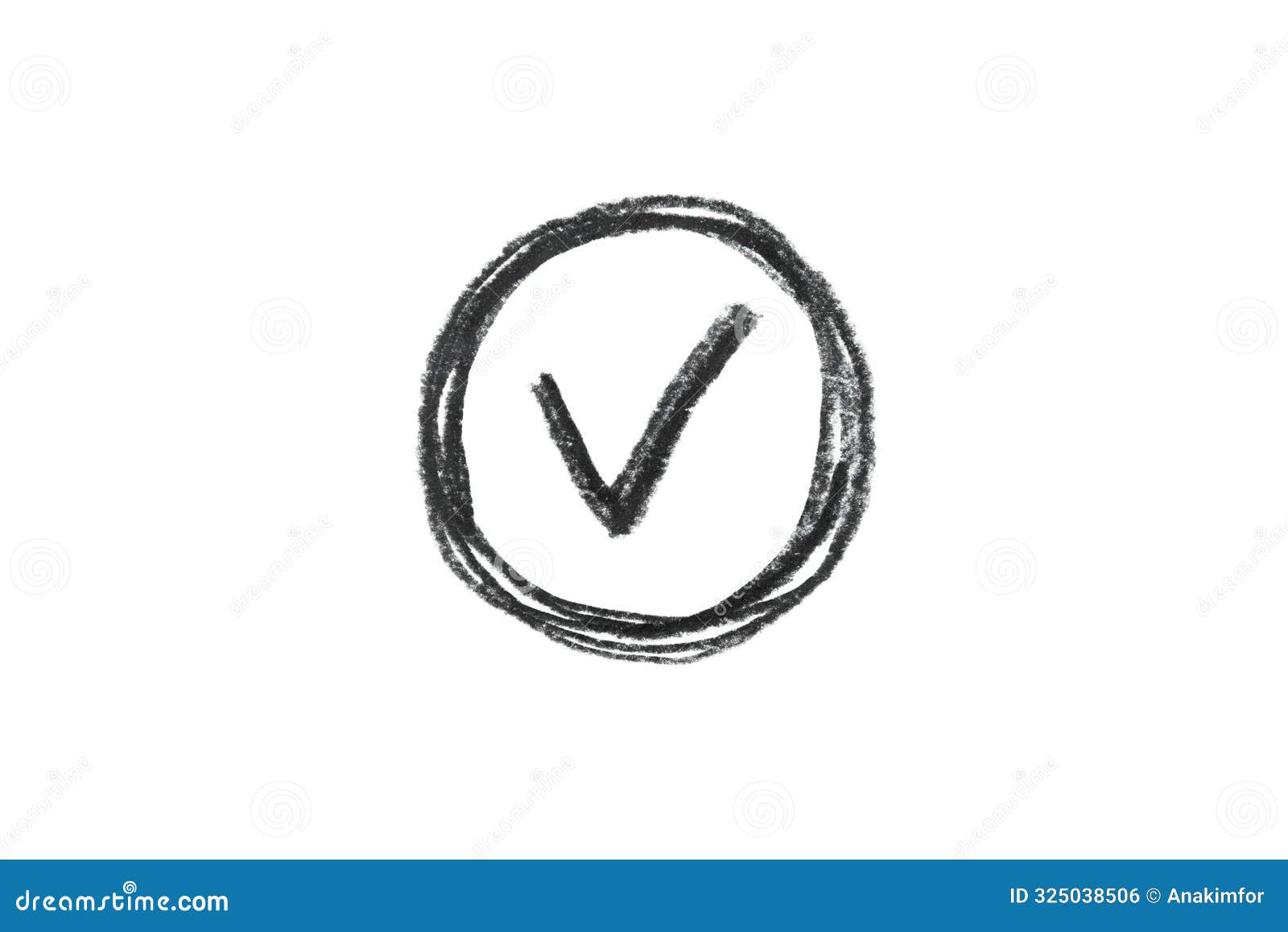 A Black Pencil Sketch of a Check Mark Symbol on a White Background ...