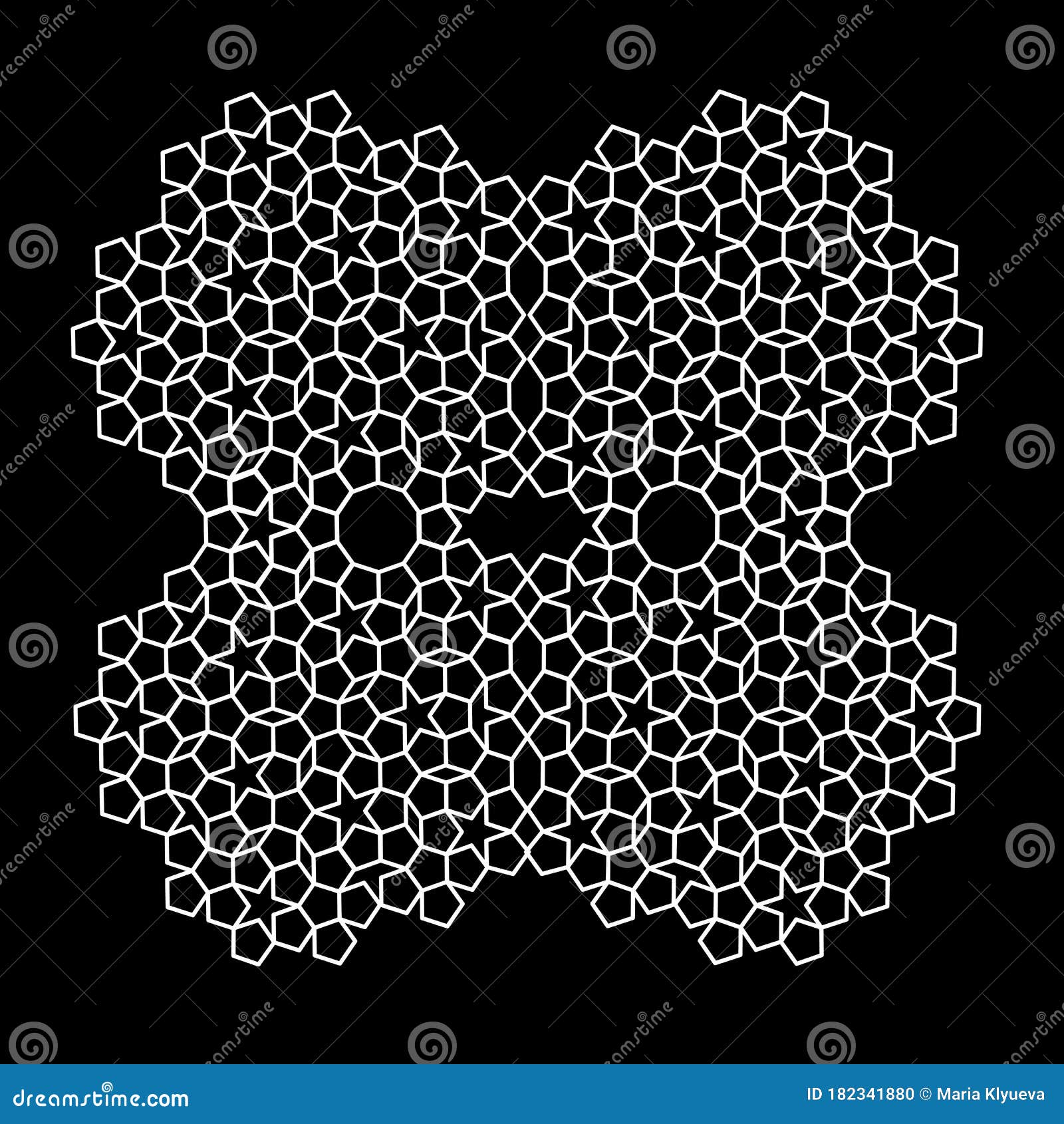 Black Pentagon Pentagon Pattern. Vector Stock Vector - Illustration of ...