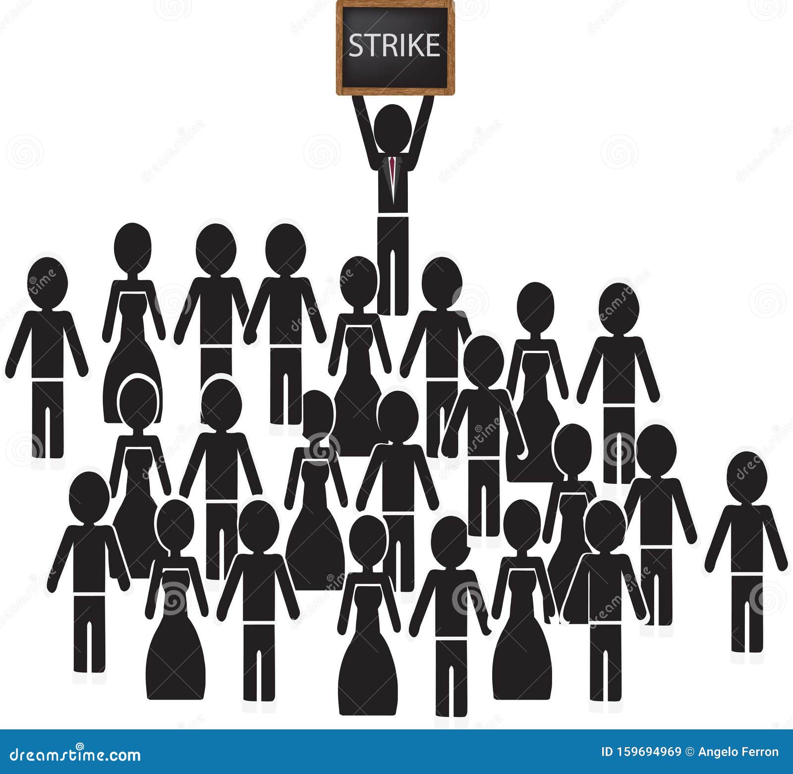 Black People in Assembly One with Blackboard Stock Vector ...