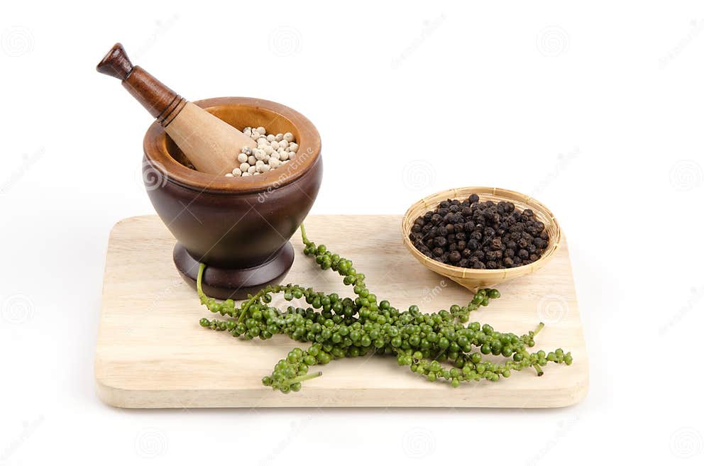 Black Peper, White Peper (Piper Nigrum Linn) Both. Pepper Comes from ...