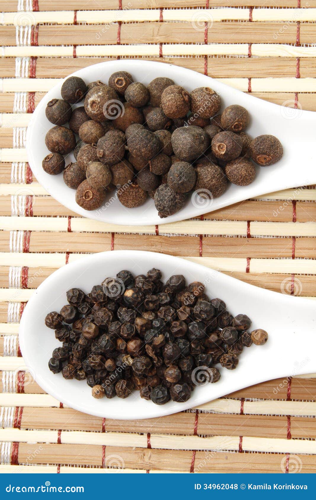 Black pepper and allspice stock photo. Image of wooden - 34962048