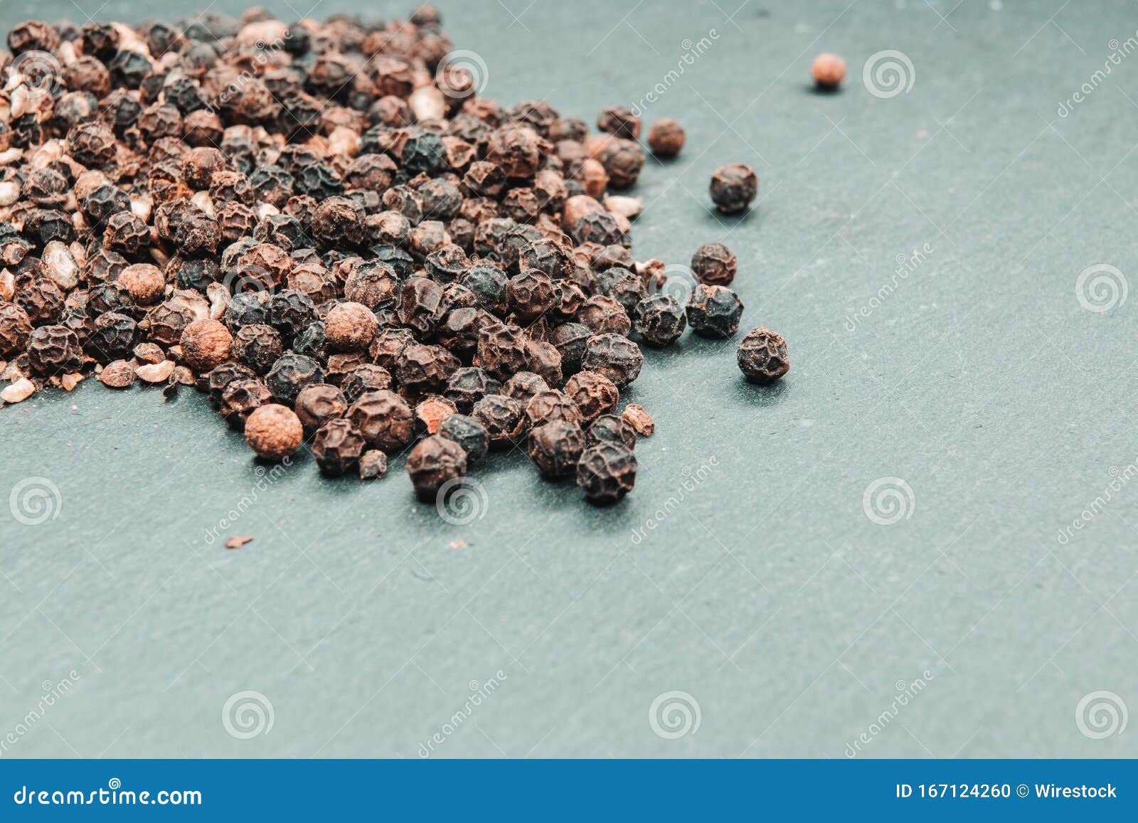 Black Pepper Corn Poured into a Pile Stock Photo - Image of grain ...