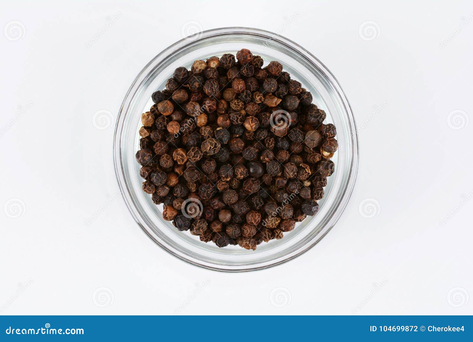 Black Pepper in a Glass Container on White Background. Stock Photo ...