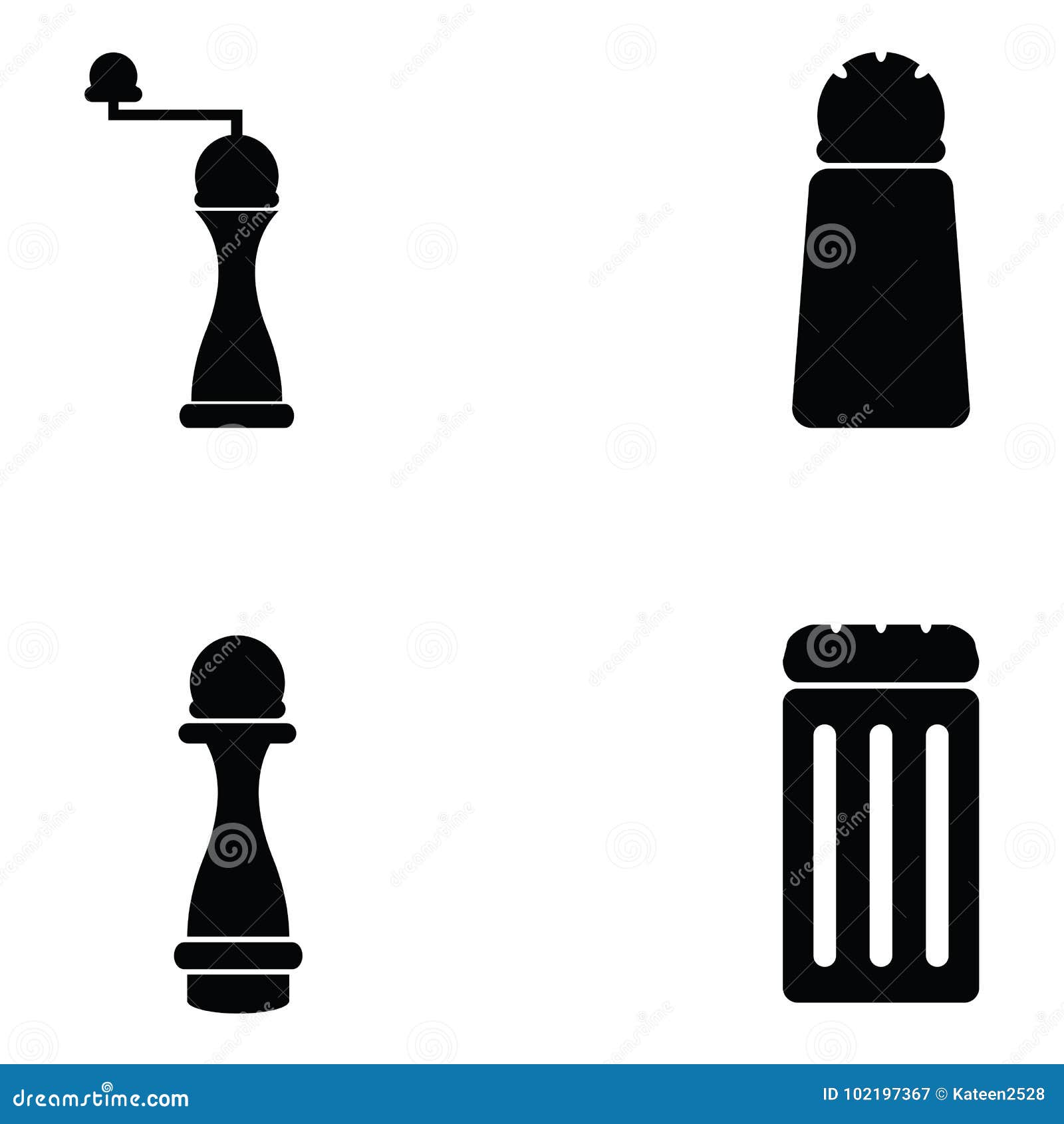 Black pepper icon set stock vector. Illustration of plant - 102197367