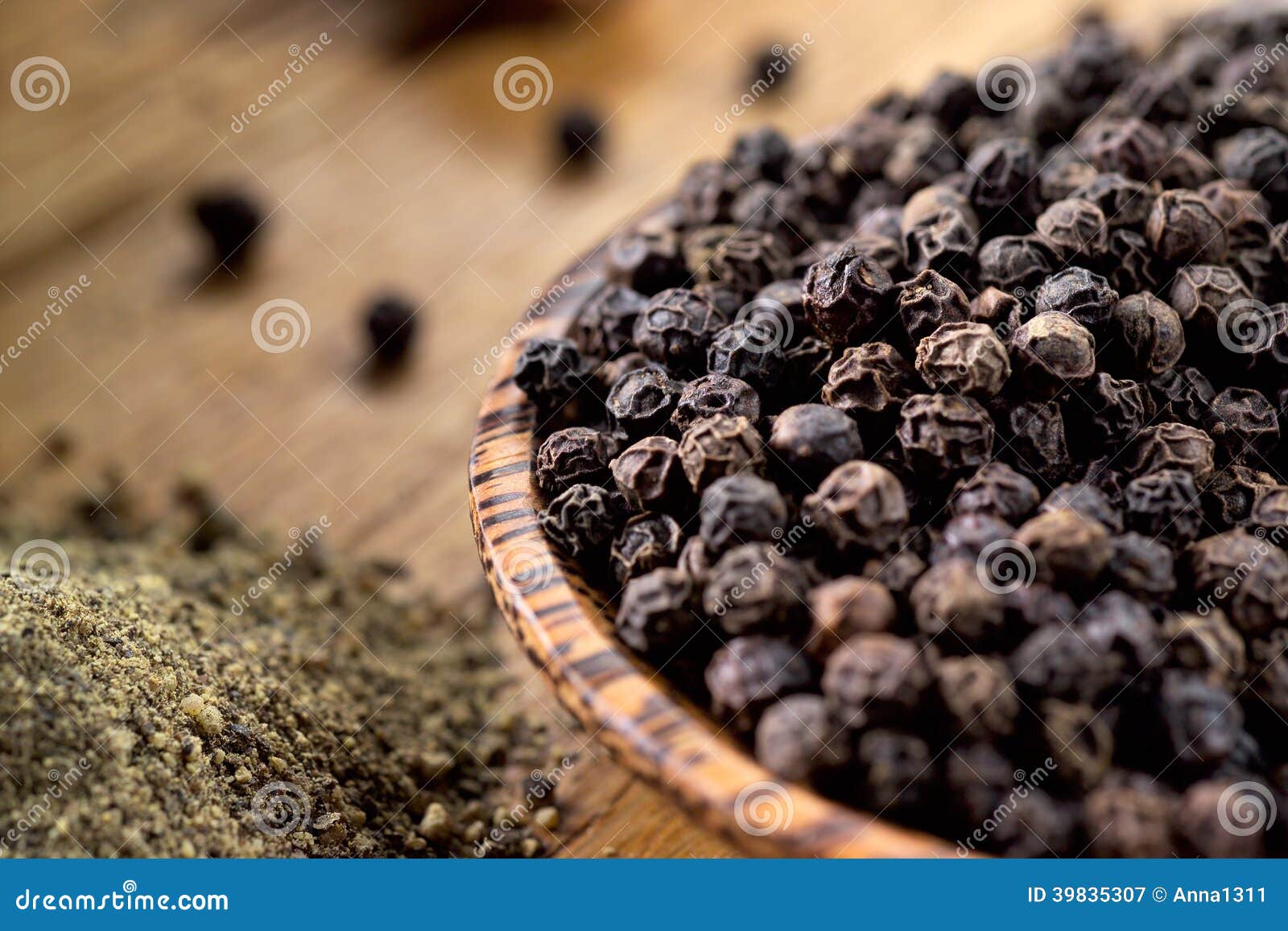 Black pepper stock image. Image of wood, diet, ingredients - 39835307