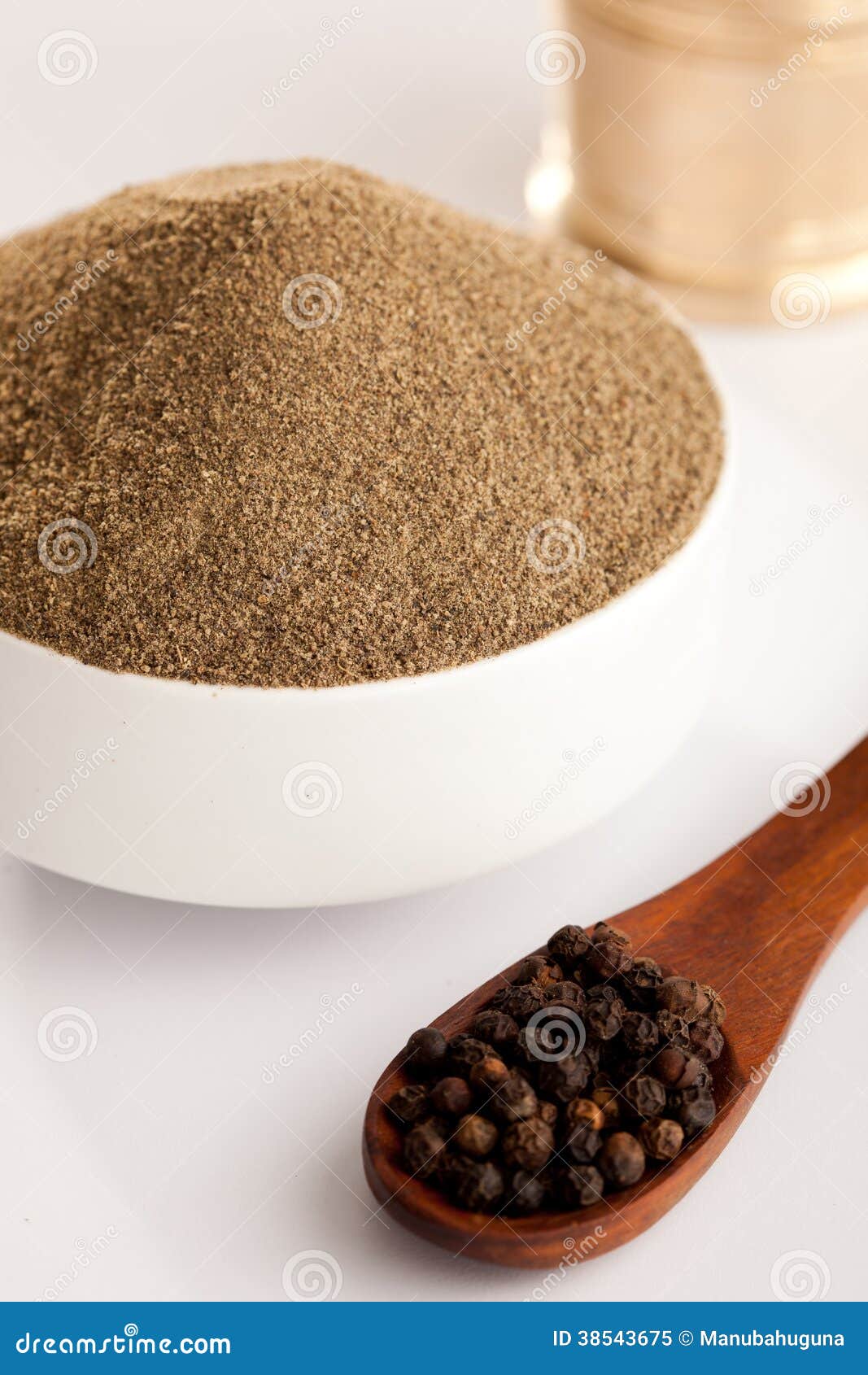 Black Pepper powder. stock image. Image of spilling, black - 38543675