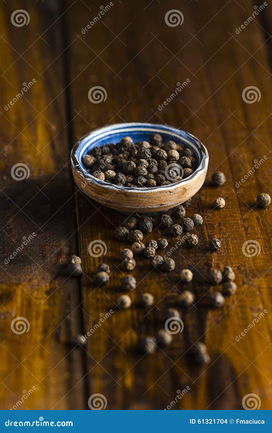 Black Pepper in a Rustic Bowl. Stock Photo - Image of pepper, black ...