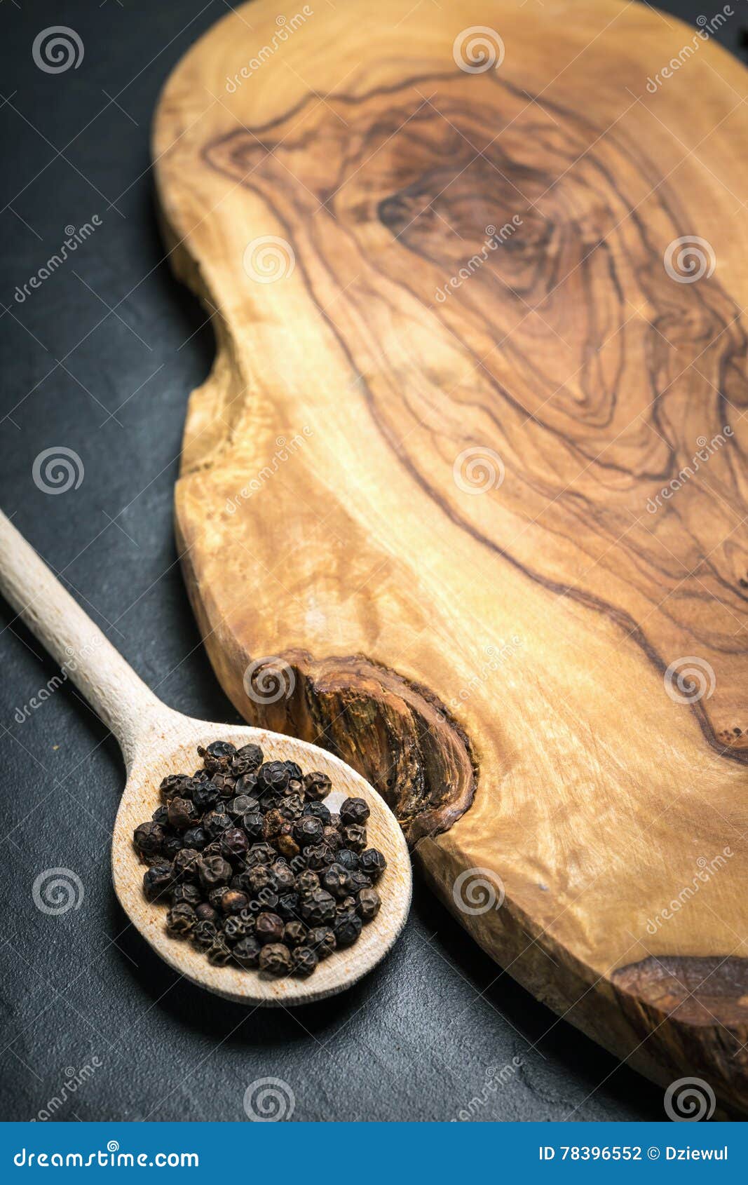 Black Pepper on Rustic Wooden Table Stock Photo - Image of oriental ...