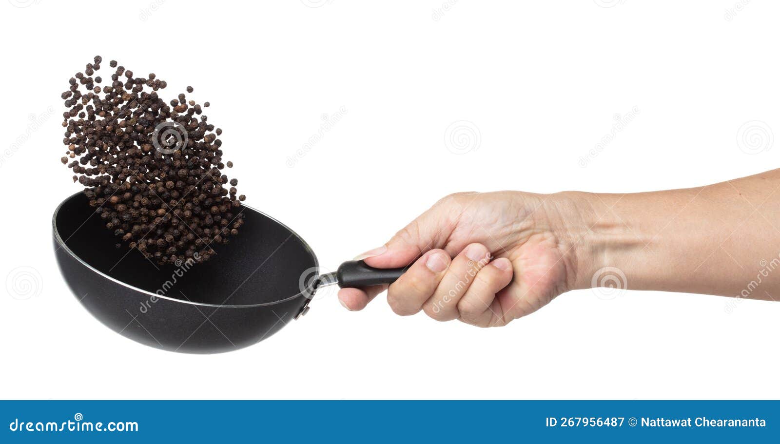 Black Pepper Seeds Fly Throw Up in Pan, Black Pepper Float Explode ...
