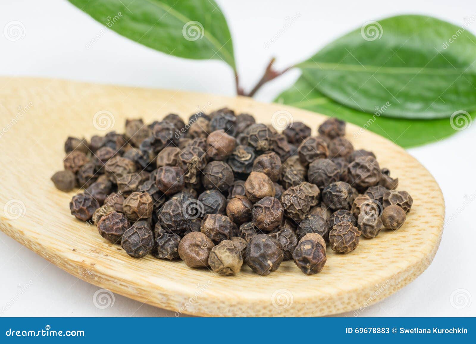Black pepper in spoon stock image. Image of macro, natural - 69678883