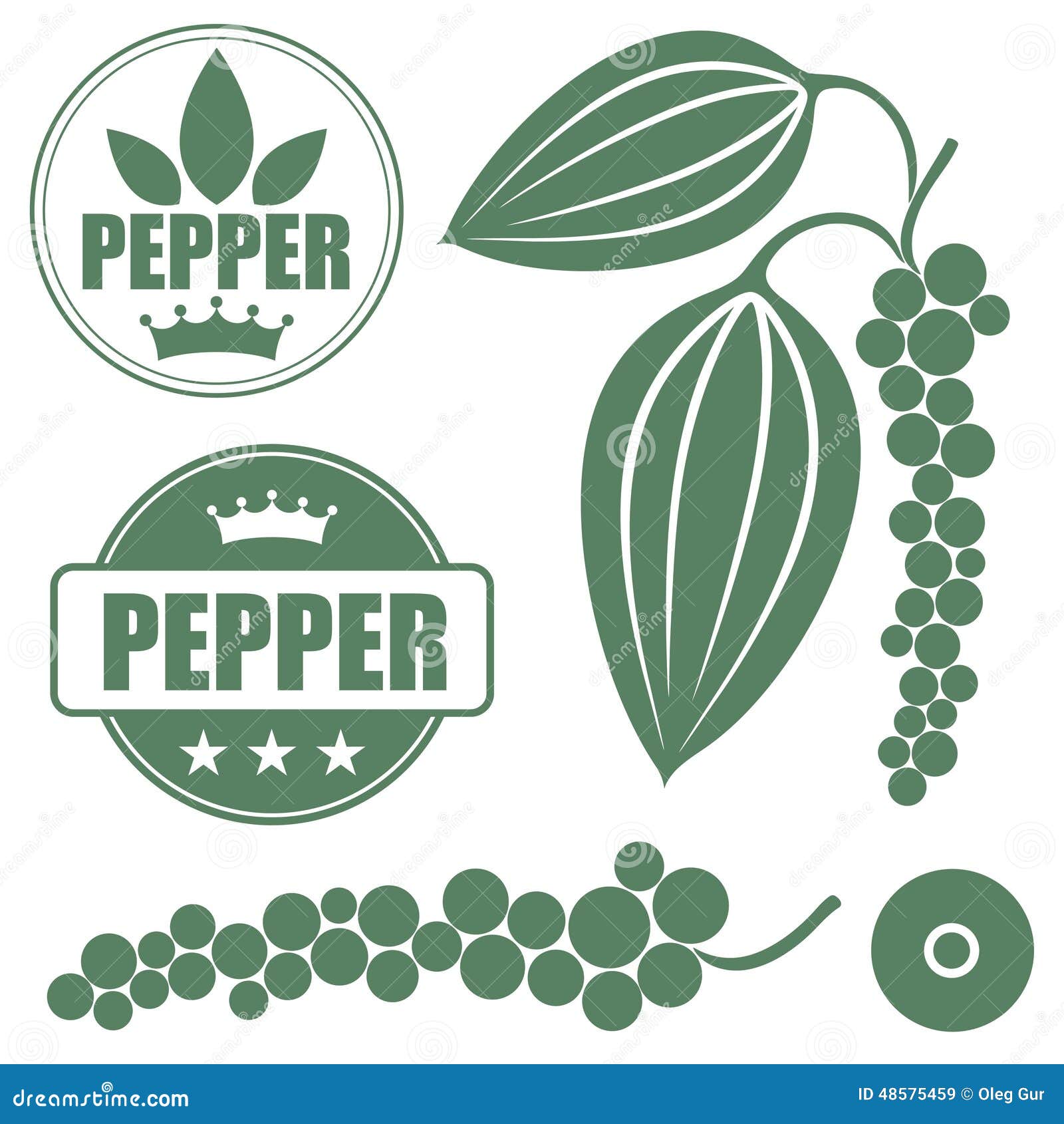 Black pepper stock vector. Illustration of black, isolated - 48575459