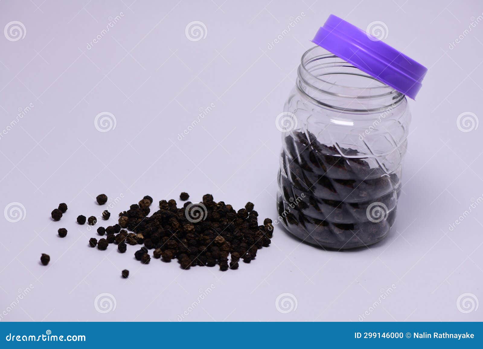 Black Pepper on White Background and in a Container Stock Photo - Image ...