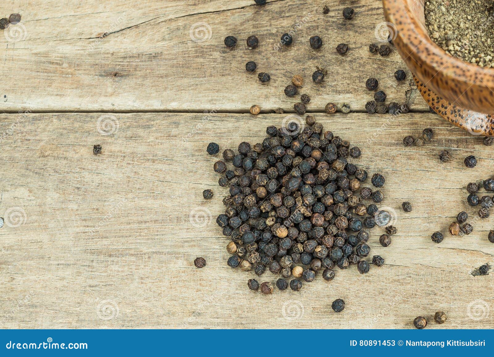 Black Pepper on Wooden Table Texture Stock Image - Image of herb, tasty ...