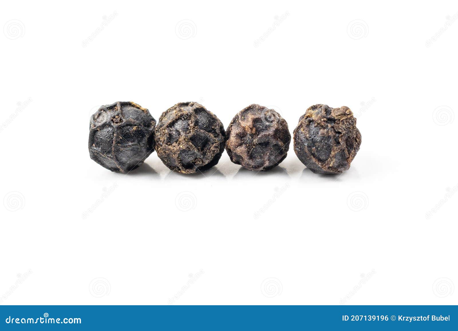 Black Peppercorns with a Visible Texture on a White Background Stock ...