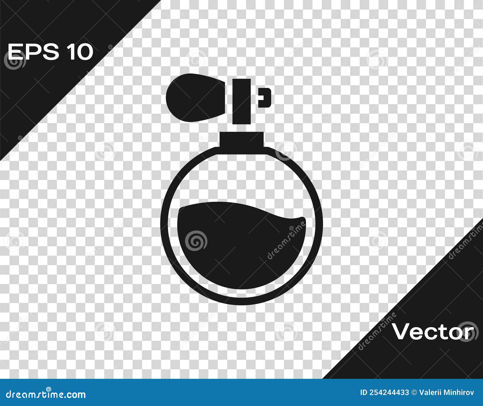 Black Perfume Icon Isolated on Transparent Background. Vector Stock ...