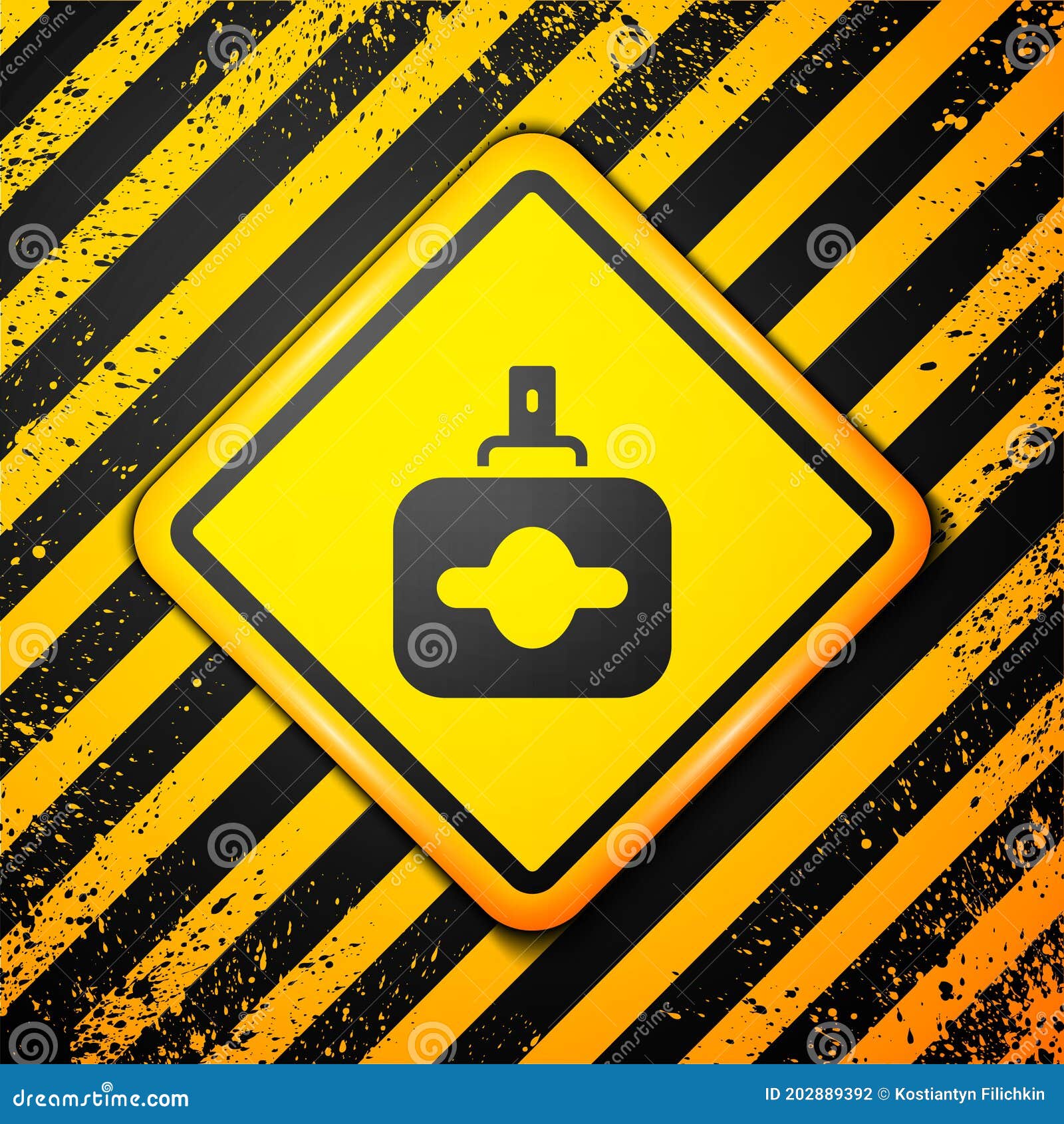 Black Perfume Icon Isolated on Yellow Background. Warning Sign Stock ...