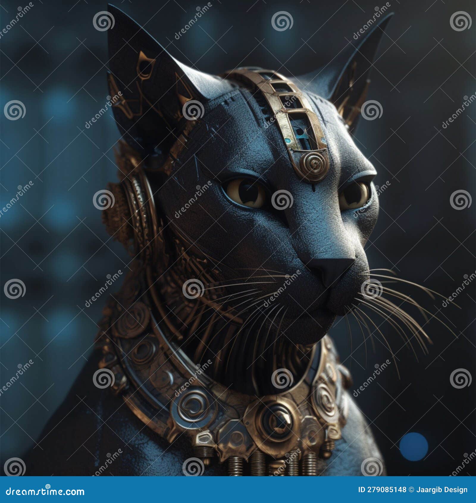 Black pharaonic cat stock illustration. Illustration of egyptian ...