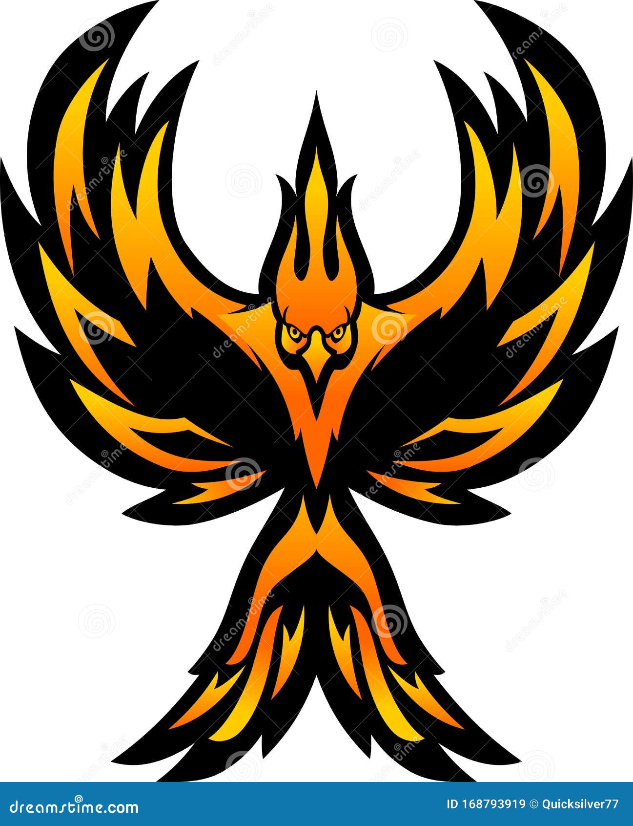 Black Phoenix Bird Mascot Design, Vector Illustration Stock Vector ...