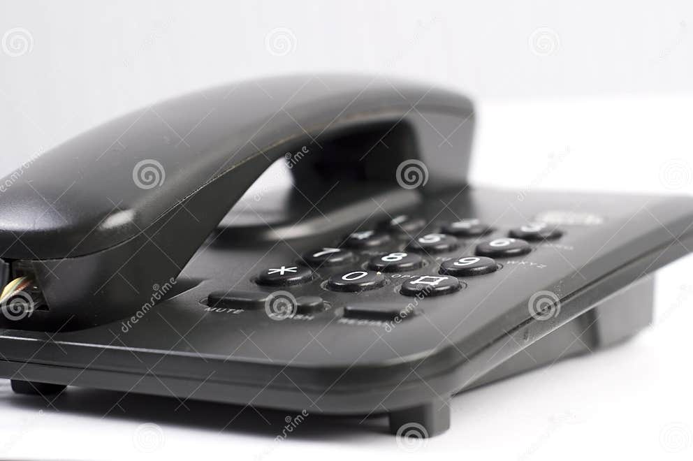 Black phone stock image. Image of push, button, cable - 5282379