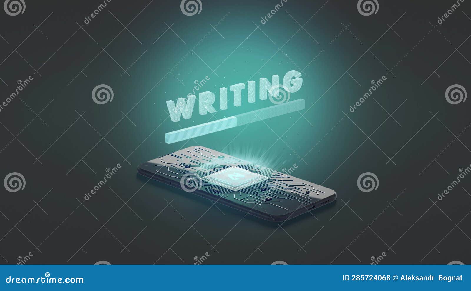 Black Phone Artificial Intelligence Hologram Writing Process, Looped ...