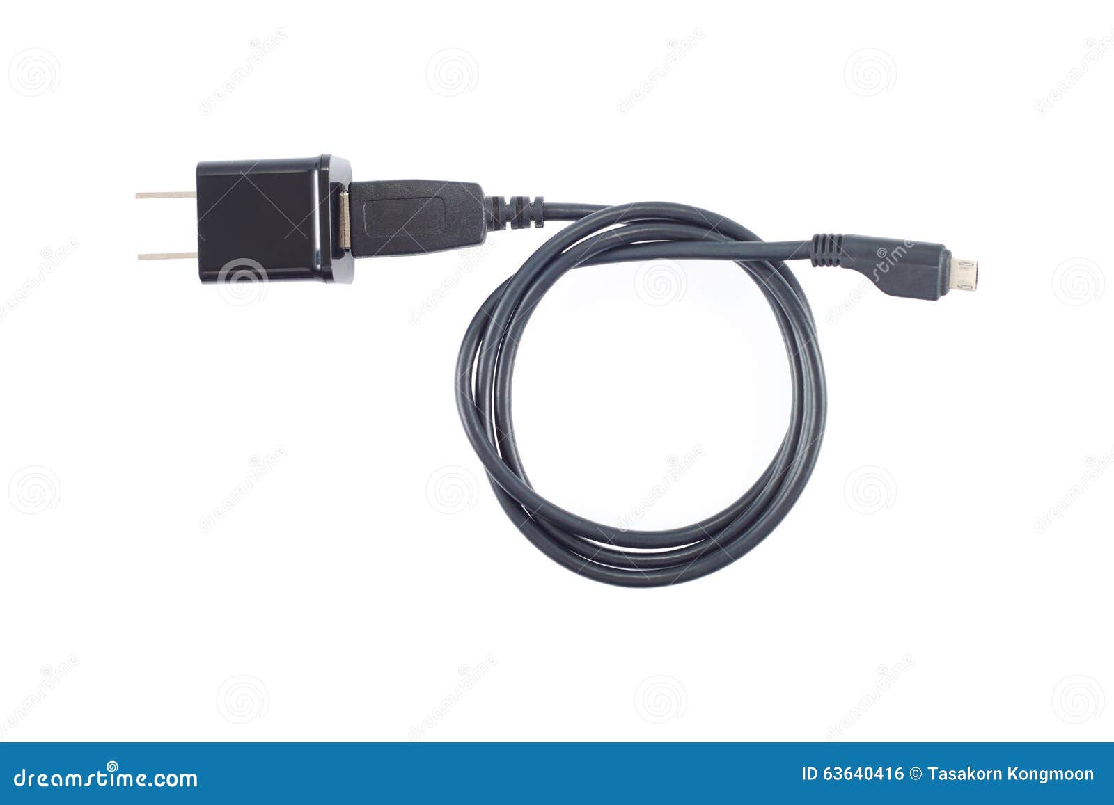 Black Phone Charger with Line Isolated on White Stock Photo - Image of ...