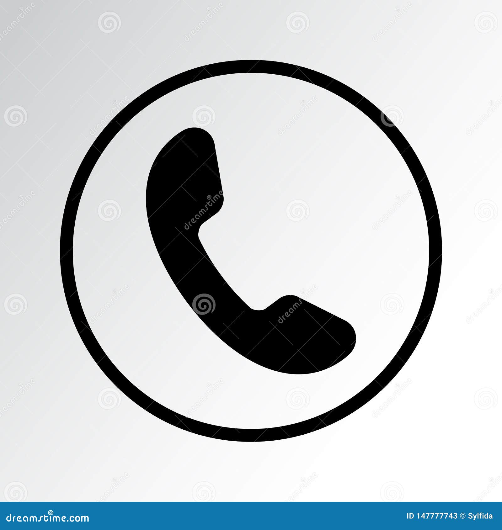 Black Phone Receiver Round Icon. Vector Illustration Stock Illustration ...