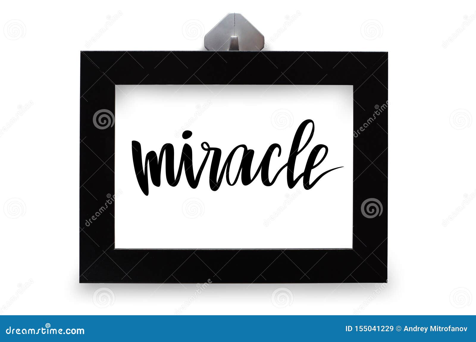 Black Photo Frame. the Inscription Miracle Stock Image - Image of wood ...