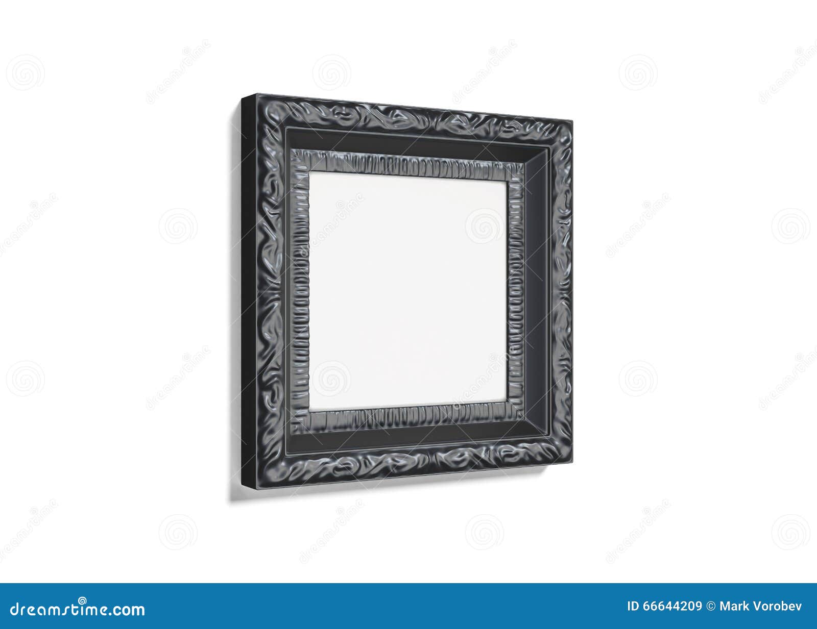 Black Photo Frame with Pattern on White Background. 3d Rendering Stock ...