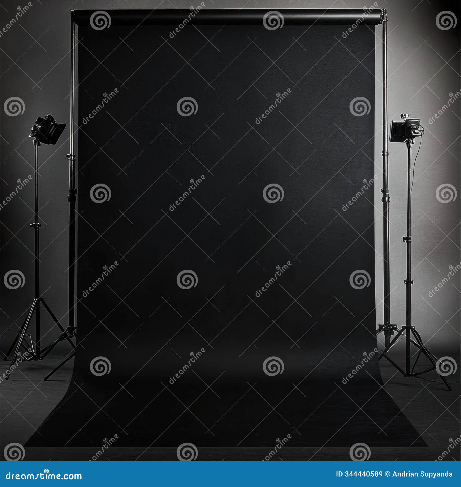 Black Photography Backdrop Setup Stock Illustration - Illustration of ...