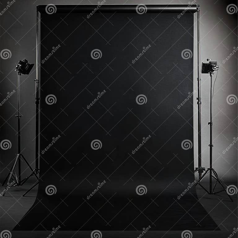 Black Photography Backdrop Setup Stock Illustration - Illustration of ...