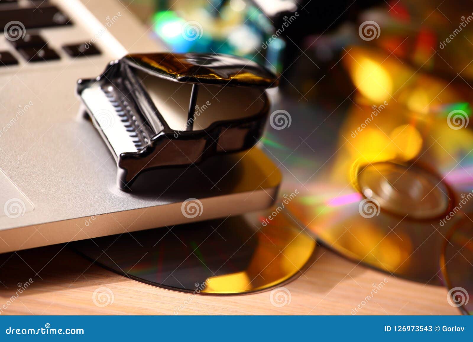 Black Piano Cd Disk Studio Quality Stock Image - Image of concert ...