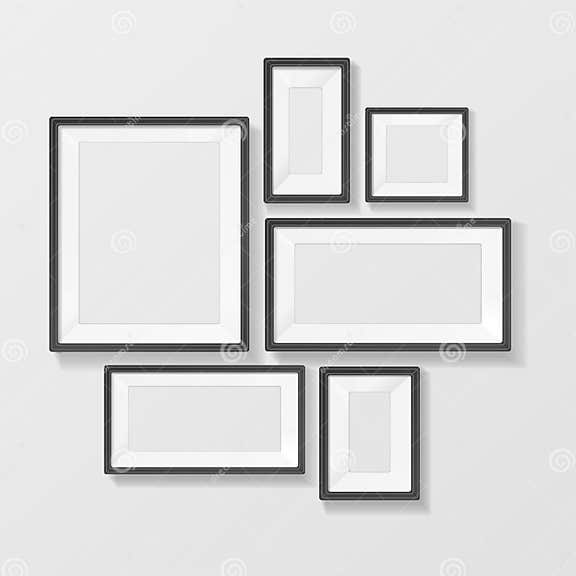 Black Picture Frame Template Set. Vector Stock Vector - Illustration of ...